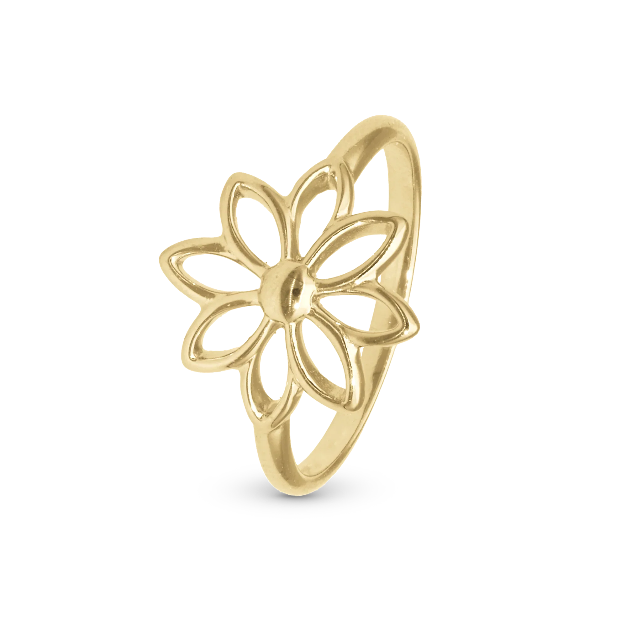 Simple Flower Ring - Blankpoleret Forgyldt Sterling Sølv – Guldbech smykker